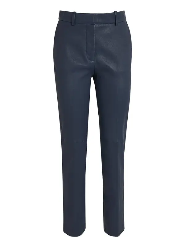 JOSEPH Coleman Leather Trousers - Blue
