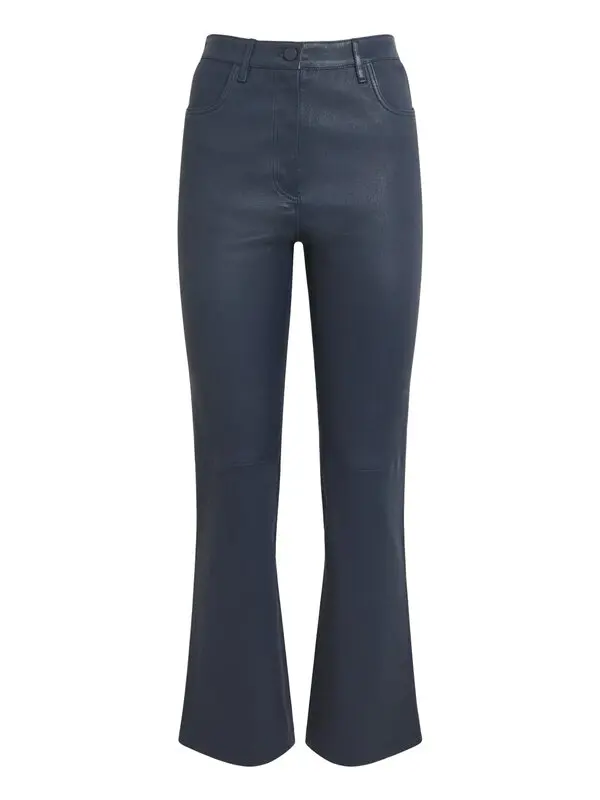 JOSEPH Leather Stretch Duke Trousers - Blue