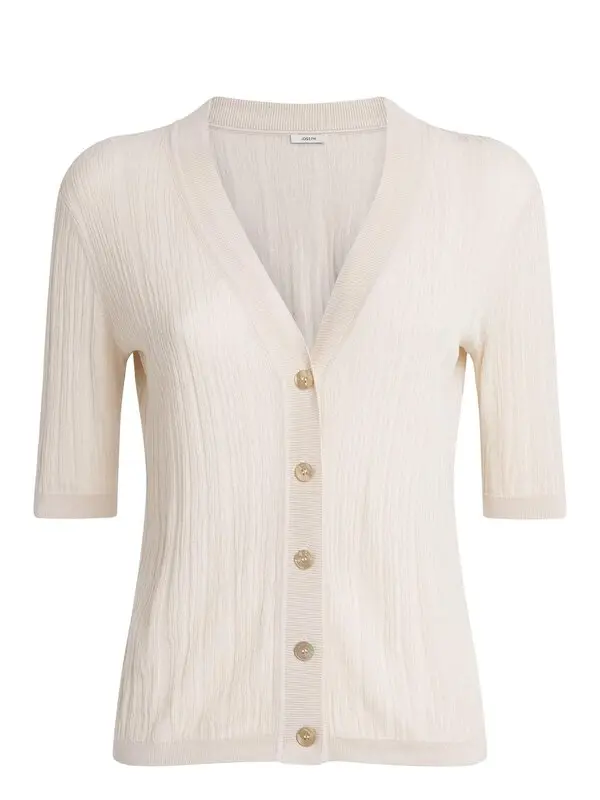 JOSEPH Silk-cotton Knit Cardigan - Beige