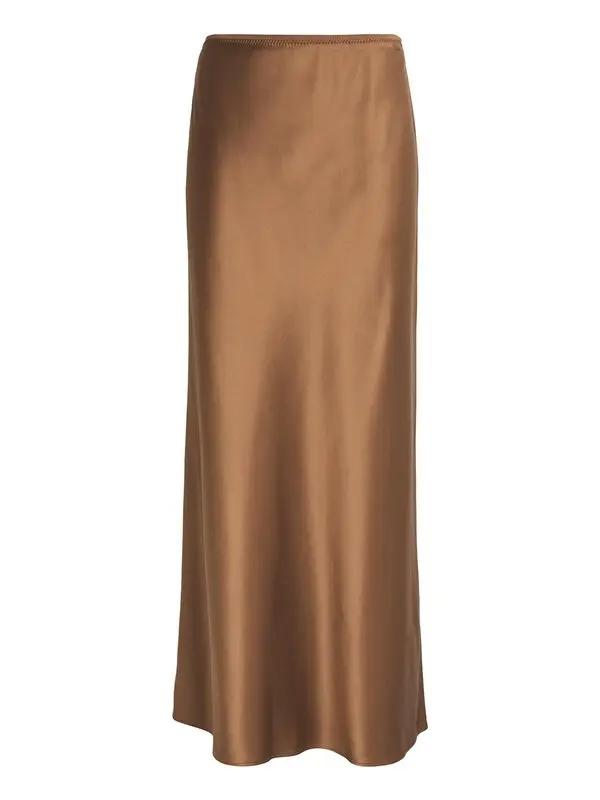 JOSEPH Silk Satin Isaak Maxi Skirt - Brown