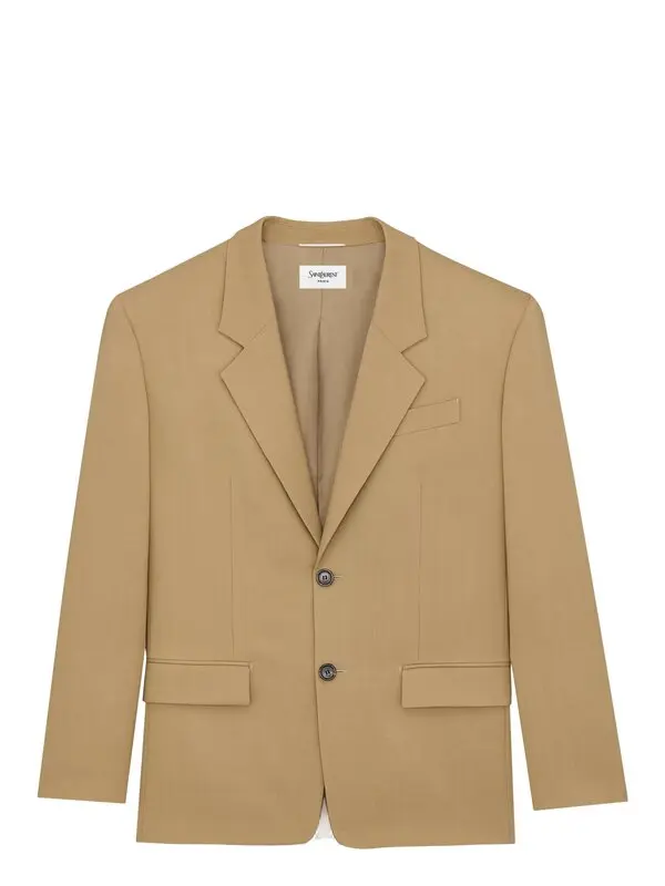 Saint Laurent Wool-mohair Single-breasted Blazer - Beige