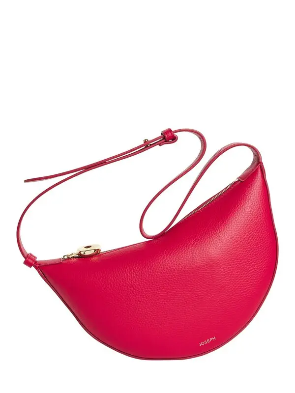 JOSEPH Leather Bean Shoulder Bag - Red