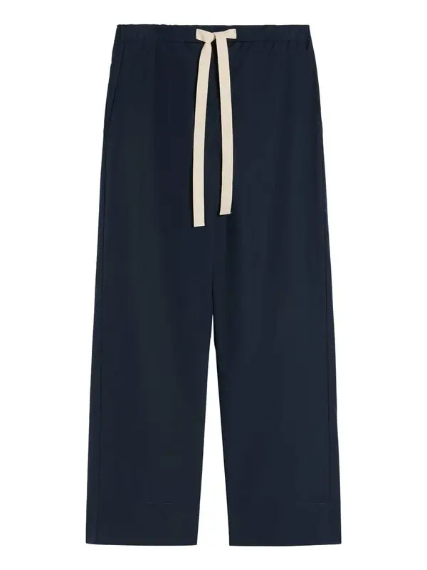 Max Mara Cotton Wide-leg Trousers - Blue