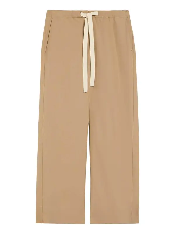 Max Mara Cotton Wide-leg Trousers - Beige