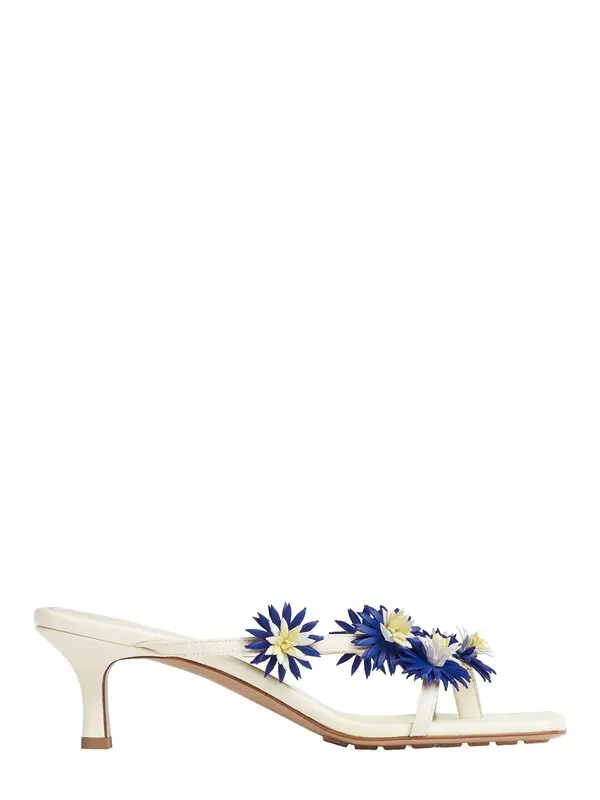 Bottega Veneta Lambskin Embellished Thong Sandals - Blue