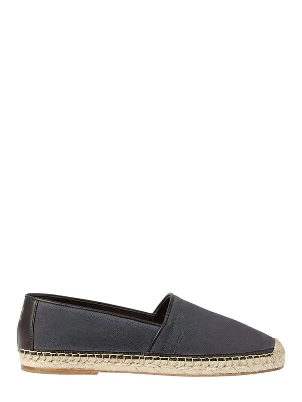 Brunello Cucinelli Grained Calfskin Espadrilles - Blue