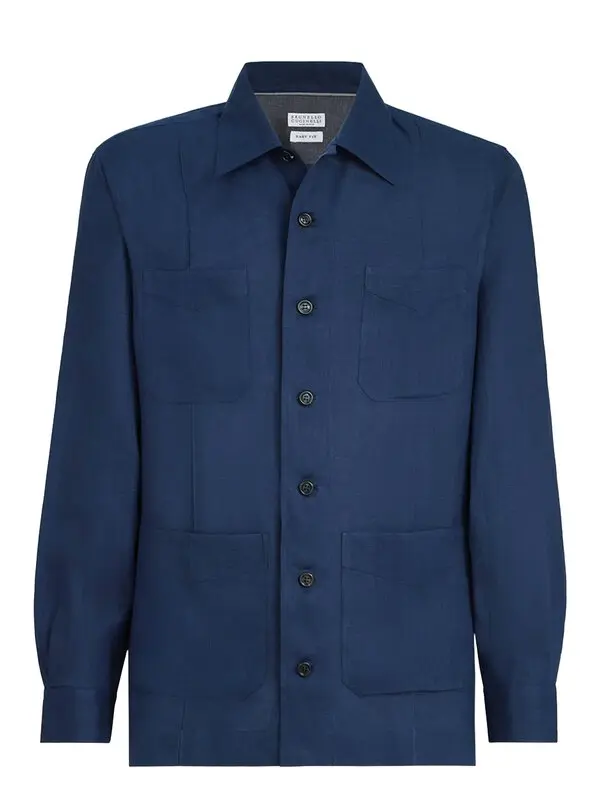Brunello Cucinelli Linen Shirt - Blue