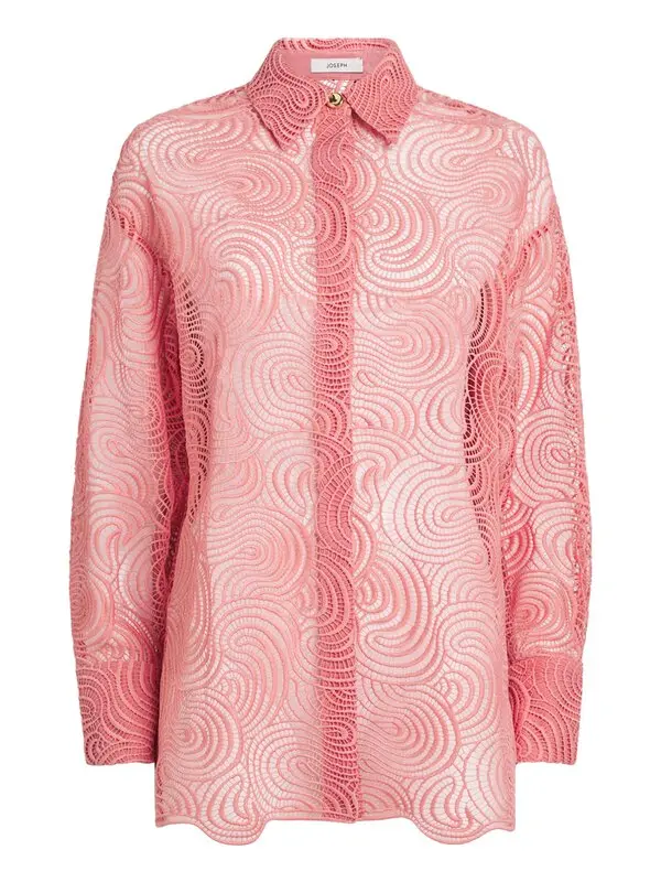 JOSEPH Nyla Corded Lace Blouse - Pink