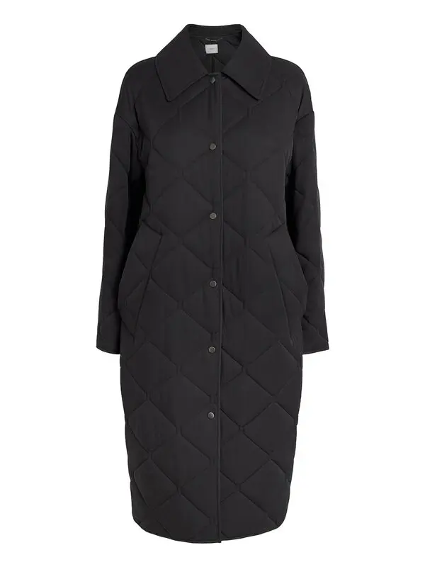 JOSEPH Diamond Quilted Penny Coat - Black