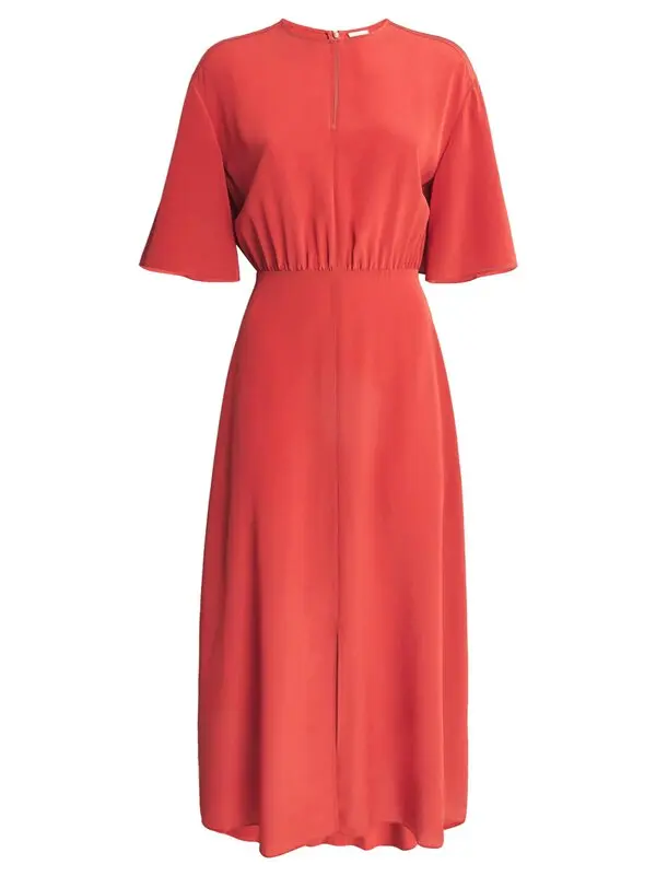 JOSEPH Crepe De Soie Silk Silsila Midi Dress - Red