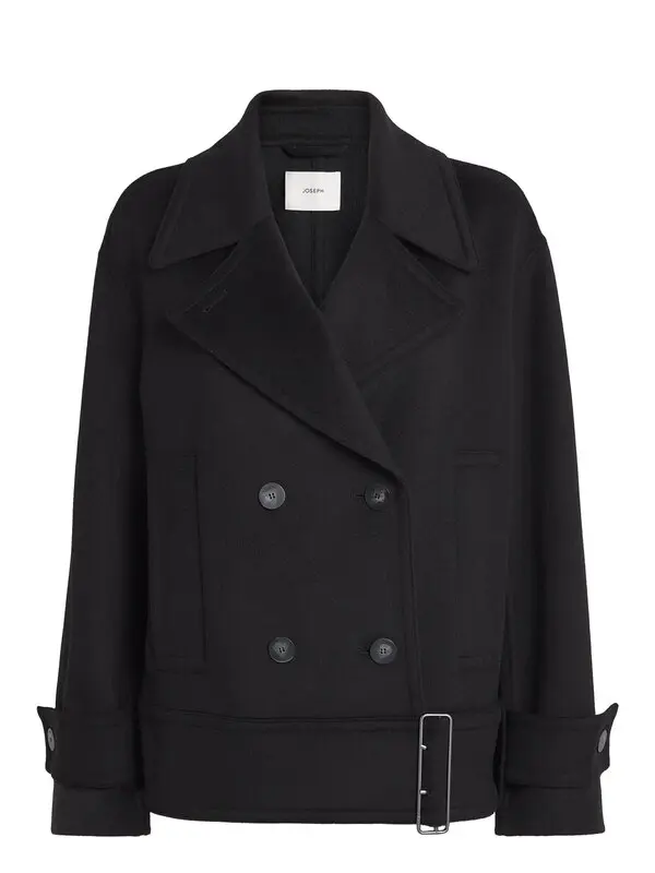 JOSEPH Wool-cashmere Weston Pea Coat - Black