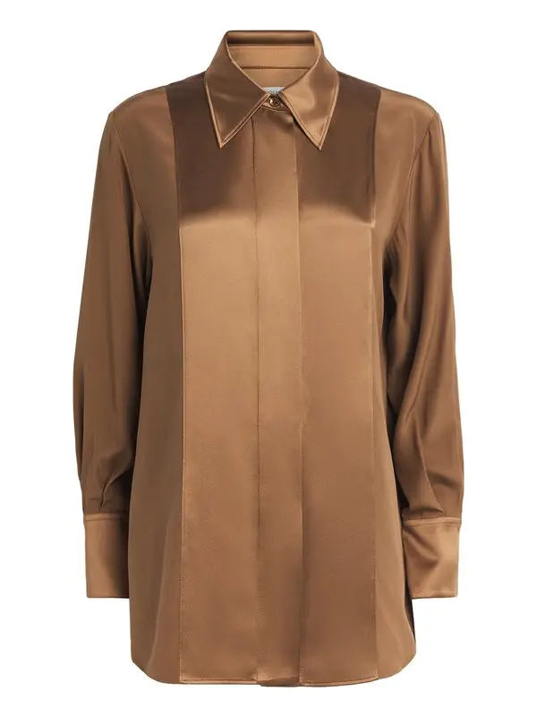 JOSEPH Silk Childs Blouse - Brown