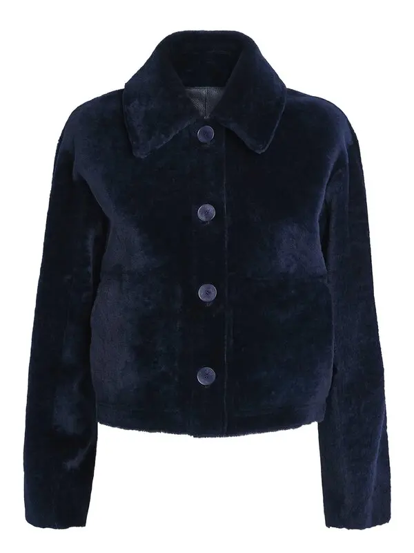 JOSEPH Shearling Reversible Alloway Jacket - Blue