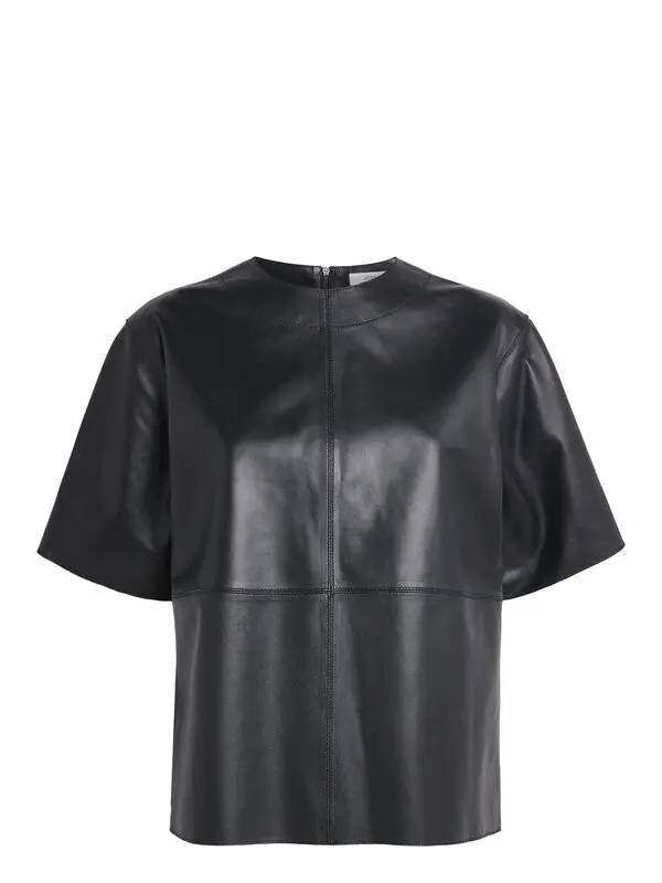 JOSEPH Nappa Leather Tanjic T-shirt - Black
