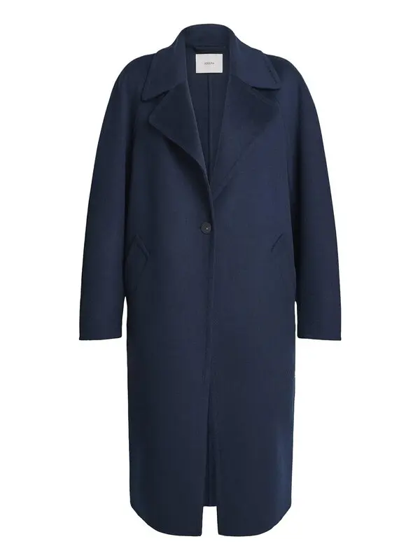 JOSEPH Double-faced Cashmere Overcoat - Blue