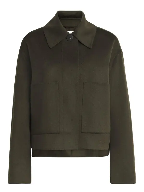 JOSEPH Wool-silk Kalaa Cropped Jacket - Green