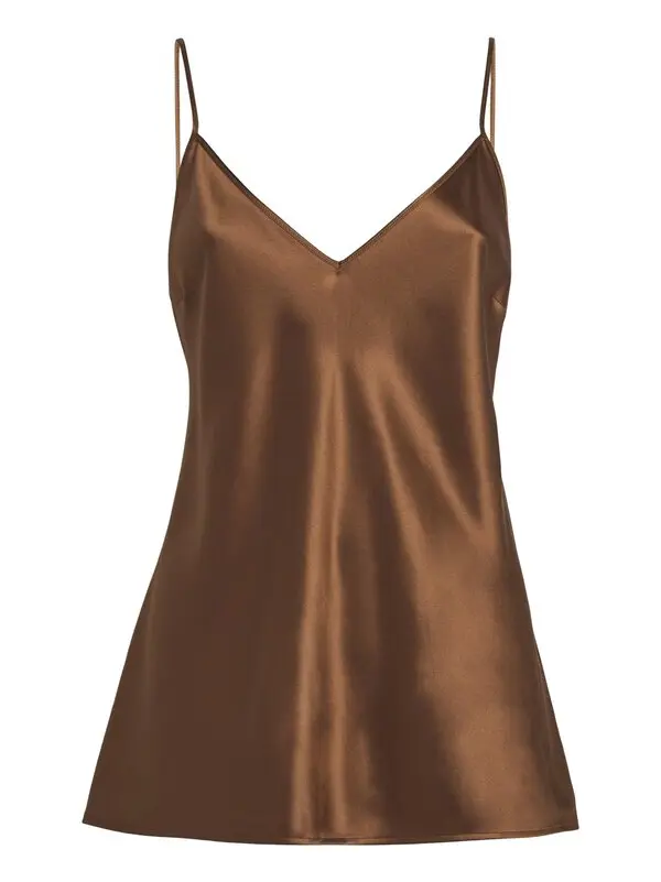 JOSEPH Silk Satin Clea Camisole - Brown