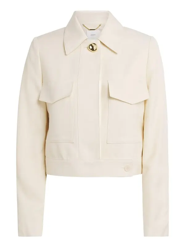 JOSEPH Renoir Cropped Jacket - Beige