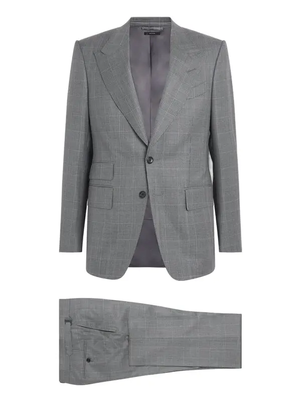 TOM FORD Wool Check Shelton 2-piece Suit - Black