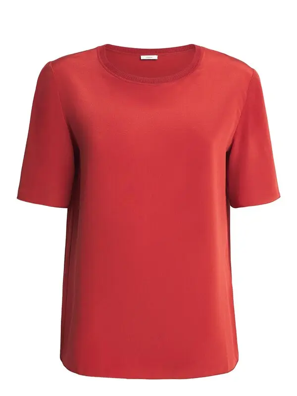 JOSEPH Silk Crepe Rubin Blouse - Red