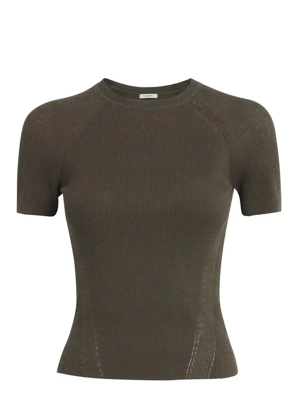 JOSEPH Knitted Belarb T-shirt - Green