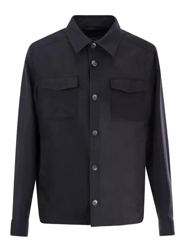 Herno Flap-pockets Button-fastening Shirt Jacket - Blue