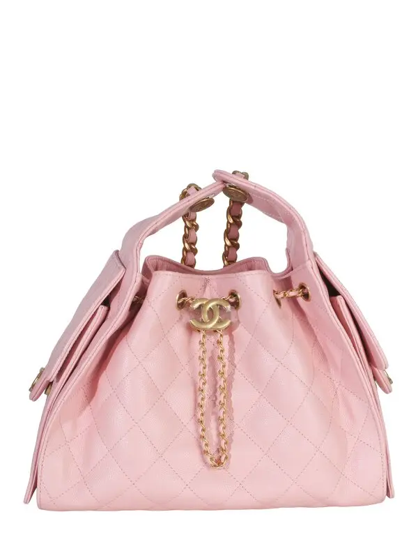 Chanel Quilted Caviar 25 Hobo - Pink