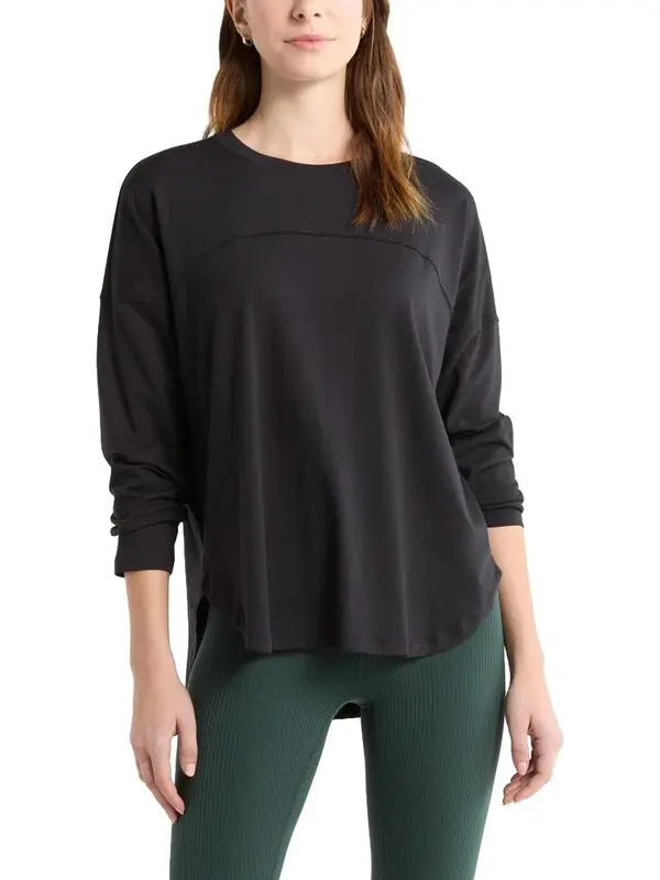 Zella Relaxed Fit Long Sleeve T-shirt - Black