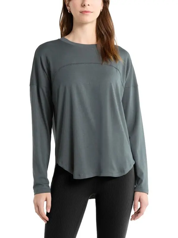 Zella Relaxed Fit Long Sleeve T-shirt - Green Urban