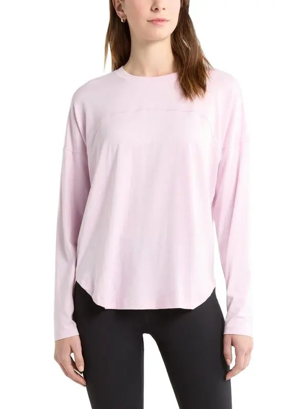 Zella Relaxed Fit Long Sleeve T-shirt - Pink Snow