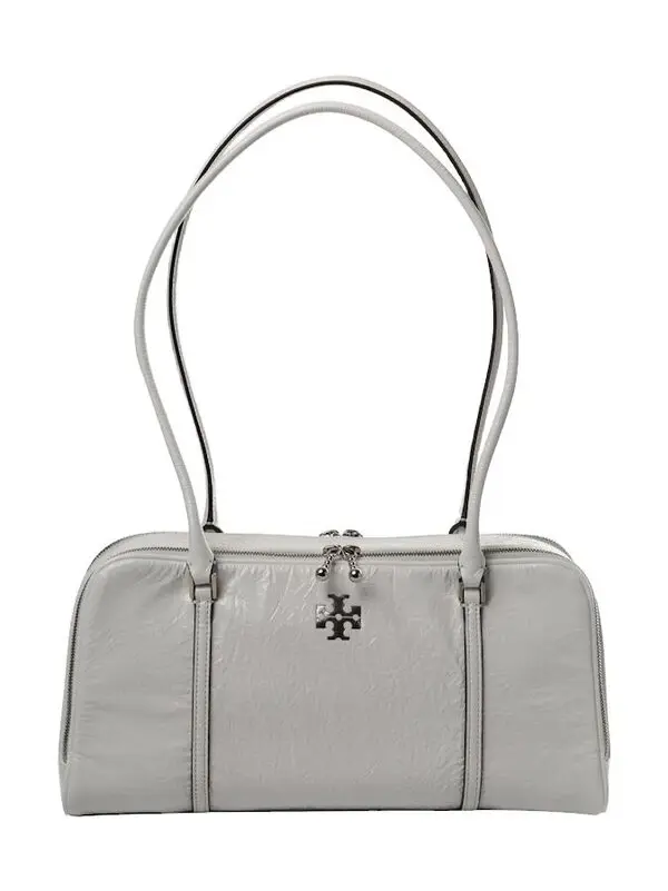 Tory Burch Crinkle Leather Small Marshmallow Satchel - White