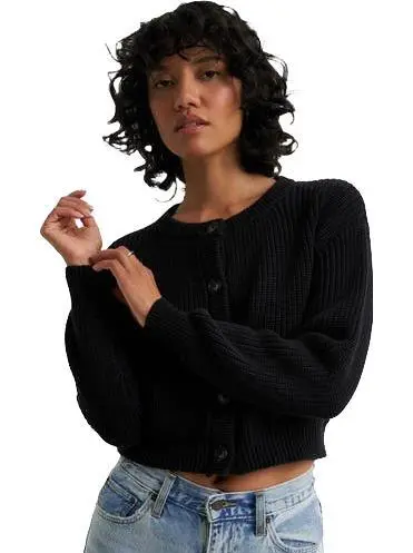 Callahan Cropped Cardigan - Black