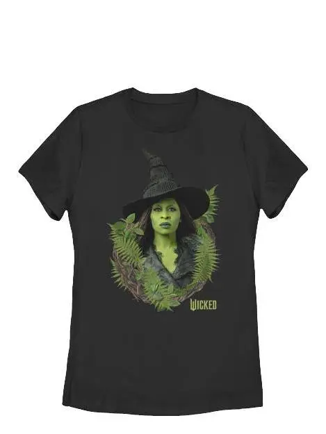 WICKED: FOR GOOD Elphaba Forest Portrait Graphic T-shirt - Black