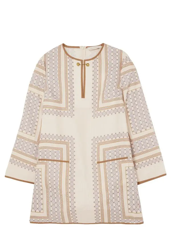 Zimmermann Printed Linen Mini Dress - Cream
