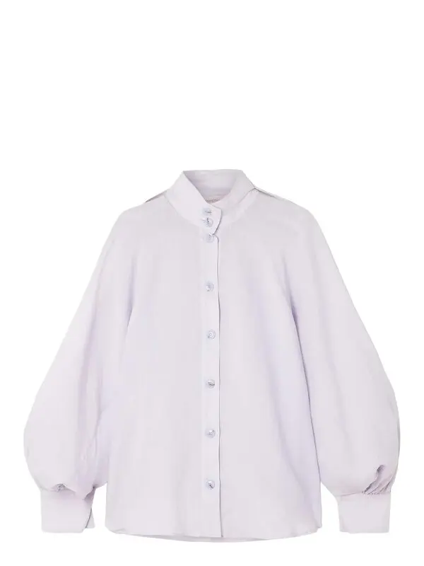 Zimmermann Billow Ramie Blouse - Lilac