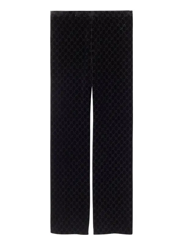 Gucci Gg Dévoré Velvet Trousers - Black