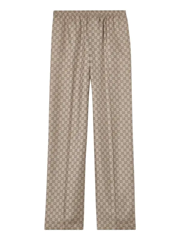 Gucci Silk Twill Trousers - Beige