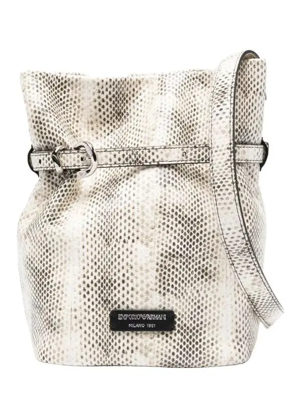 Emporio Armani Leather Bucket Bag - Grey