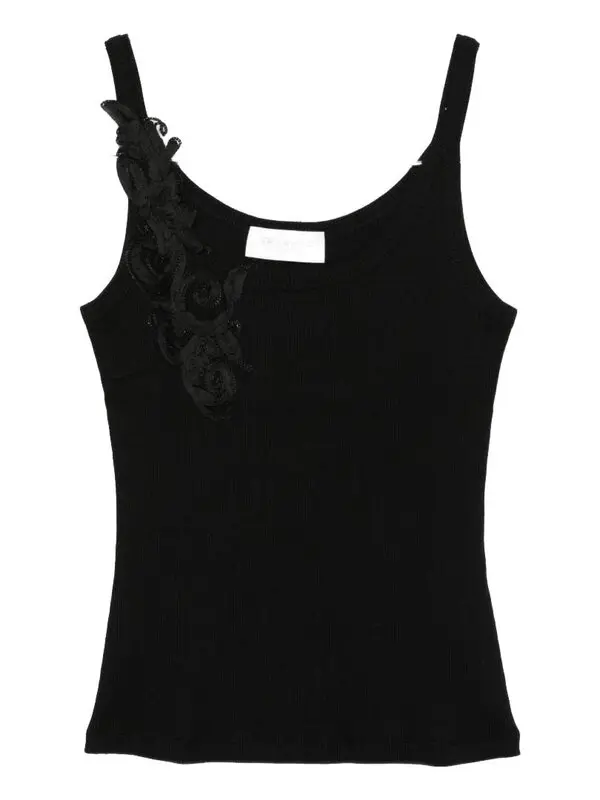 Ermanno Scervino Embroidered Tank Top - Black
