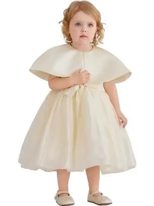 TULLEEN Timeless Cape-overlay Gown - Beige