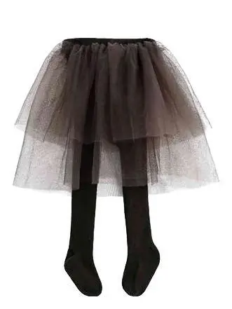 TULLEEN Tulle Twirl Skirt With Opaque Tights - Brown