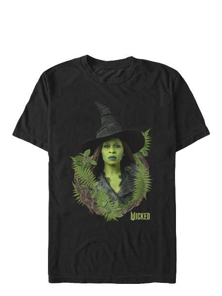WICKED: FOR GOOD Elphaba Forest Portrait Short Sleeve Graphic T-shirt - Black