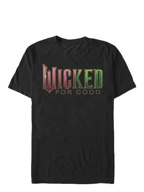 WICKED: FOR GOOD Wicked For Good Official Pink And Green Logo Graphic T-shirt - Black