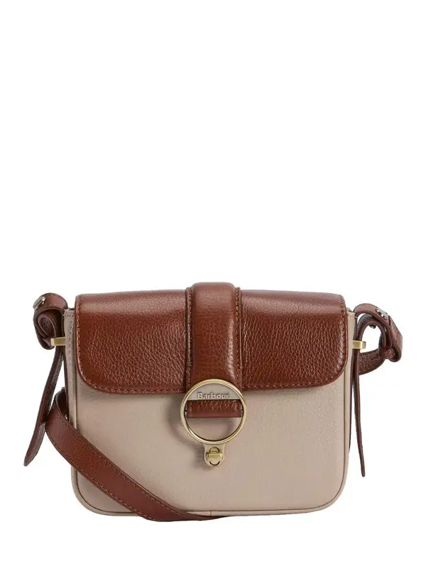 Barbour Leather Crossbody Bag - Pebbled Pink/brown