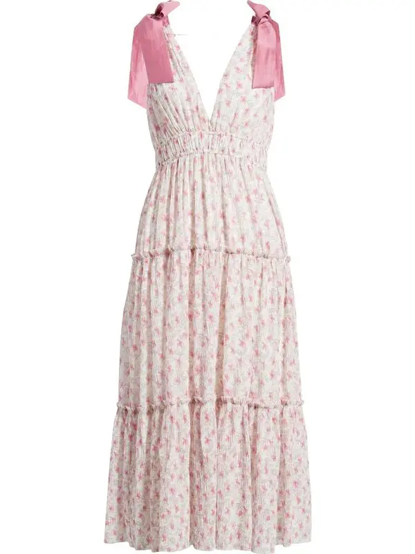 Lulus Floral Tie-strap Midi Dress - Pink Floral