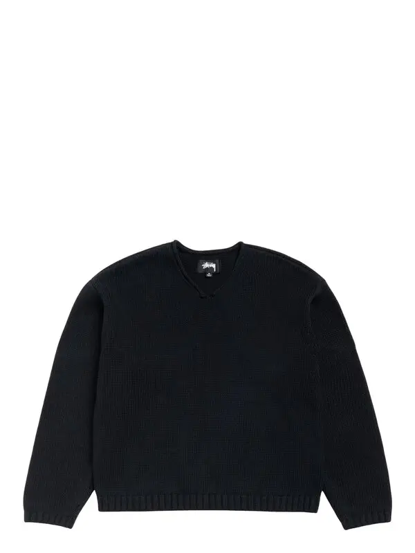 StÜssy Roll V-neck Sweater - Black