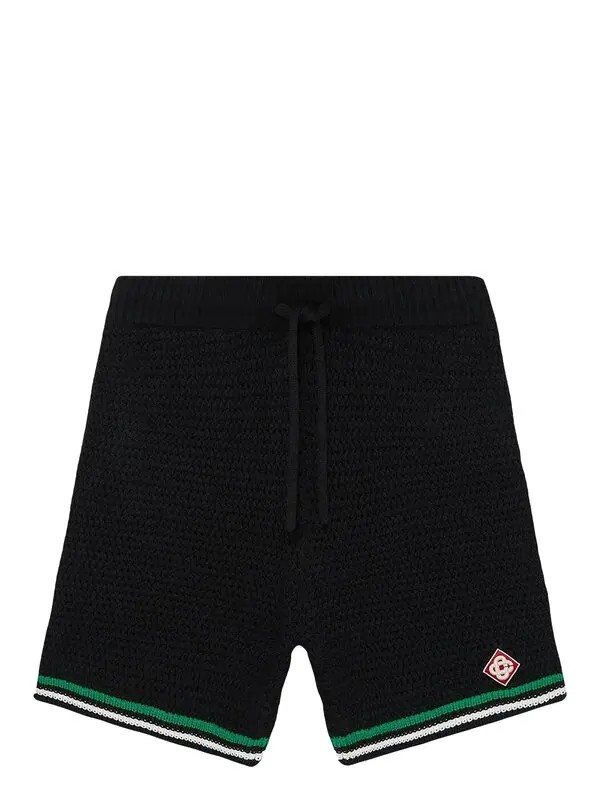 Casablanca Knit Tennis Shorts - Black
