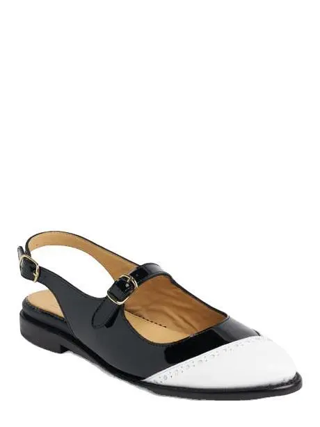 THE OFFICE OF US Miss Amelia Slingback Flat - Black/white
