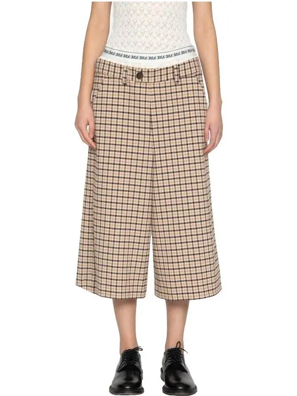 Sea Savannah Plaid Culottes - Gray
