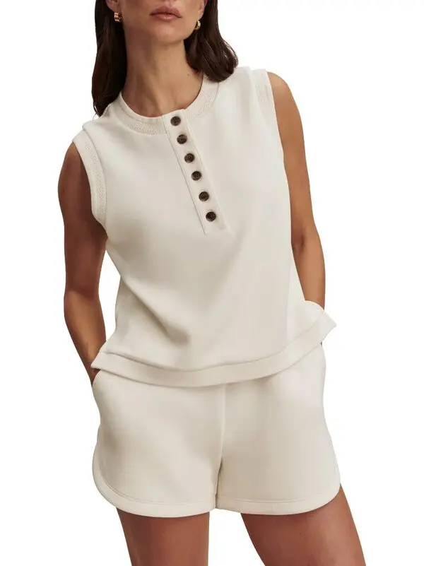 Varley Marla Button Placket Tank - Pristine
